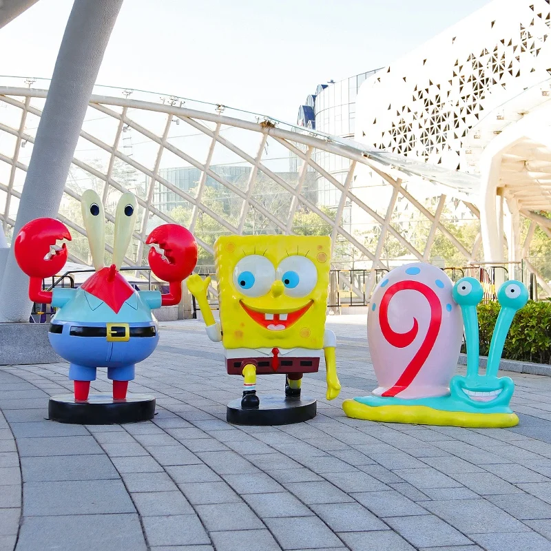 Factory Design Cartoon Sculpture Spongebob Squarepants Fiberglass Resin ...