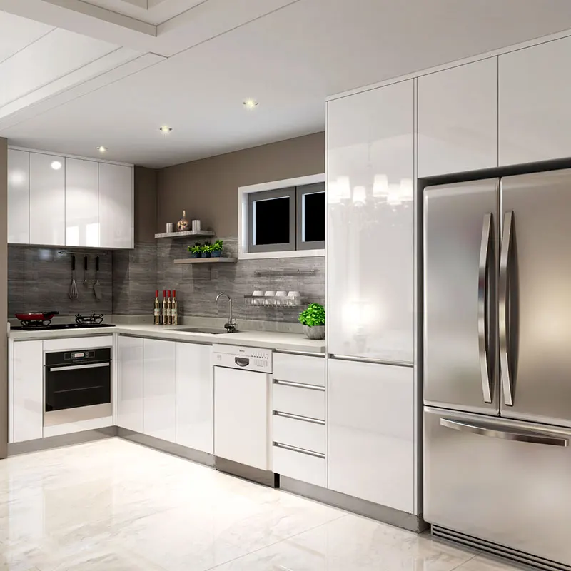 Custom Kitchen Designs - White High Gloss Lacquer Cabinets