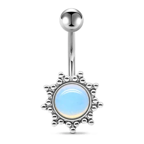 14g Surgical Steel Dangle Navel Belly Button Ring Curved Barbell Body ...