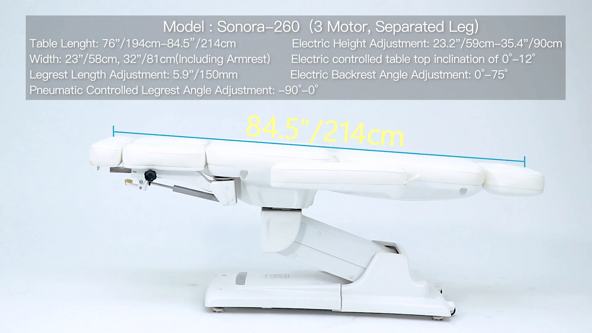 Mt Sonora-240 3 Motors German Okin Motor Adjustable White Pu Soft ...