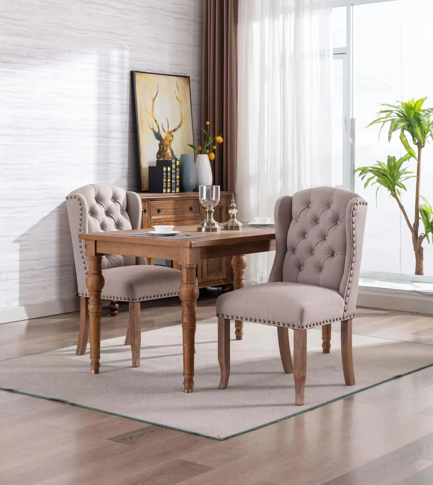 Luxury Classic Modern Tufted Design Wooden Furniture Decoration Linen ...