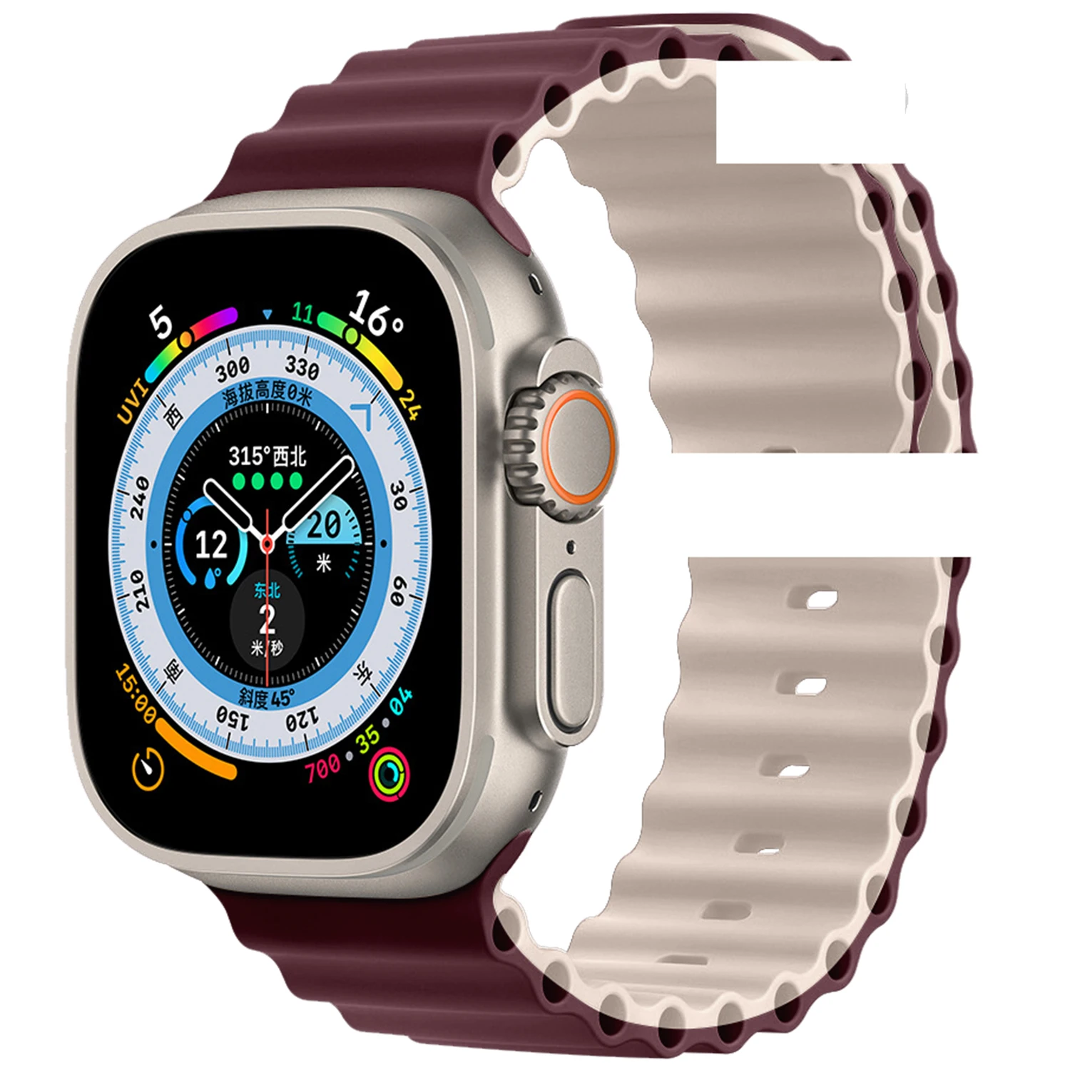 Ryb Sport Ocean Loop Wrist Watch Band For Apple Watch Ultra 49mm Smart ...