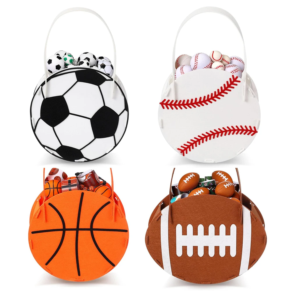 Upin Diy Sport Themed Soccer Party Favors Bag Felt Goody Treat Bucket ...