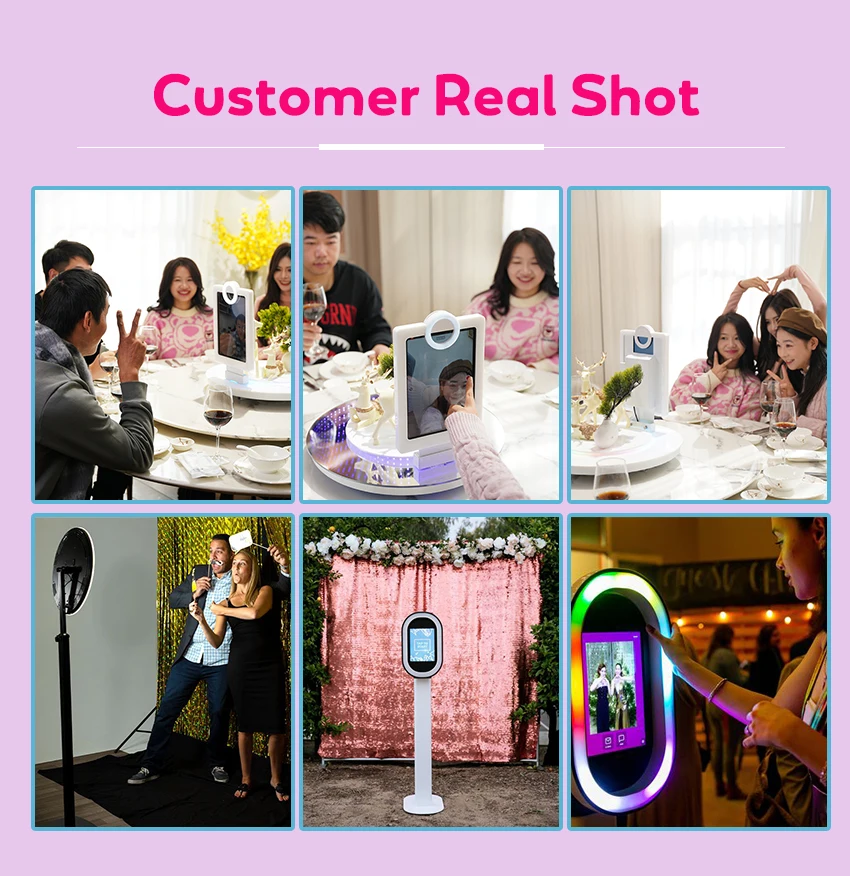 Portable Selfie Stand Table Photo Booth With Led Fill Light Ipad Photo Booth And Printer Stand ...