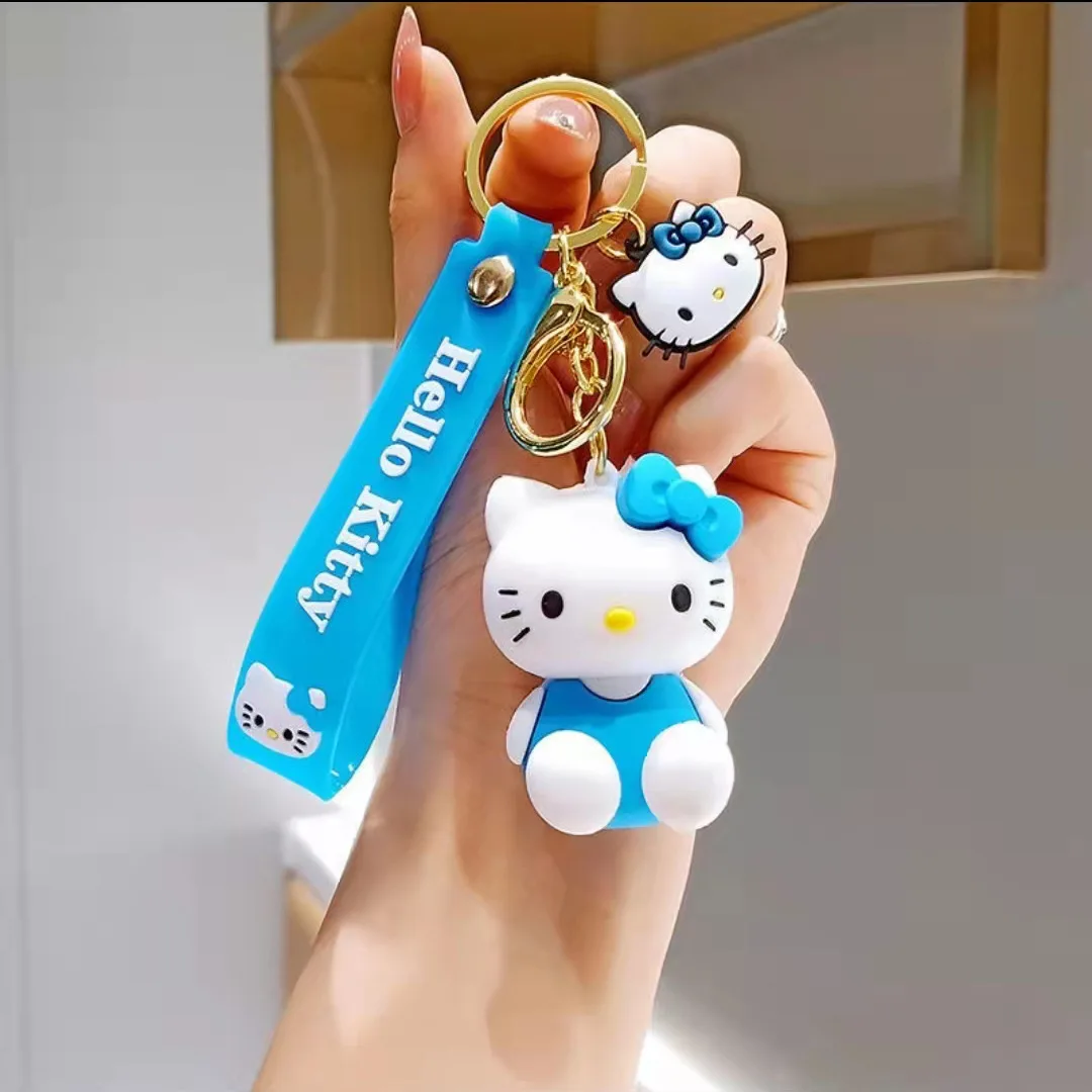 Lovely Cartoon Hello Kitty Keychain With Wrist Strap Bag Pendant Key ...