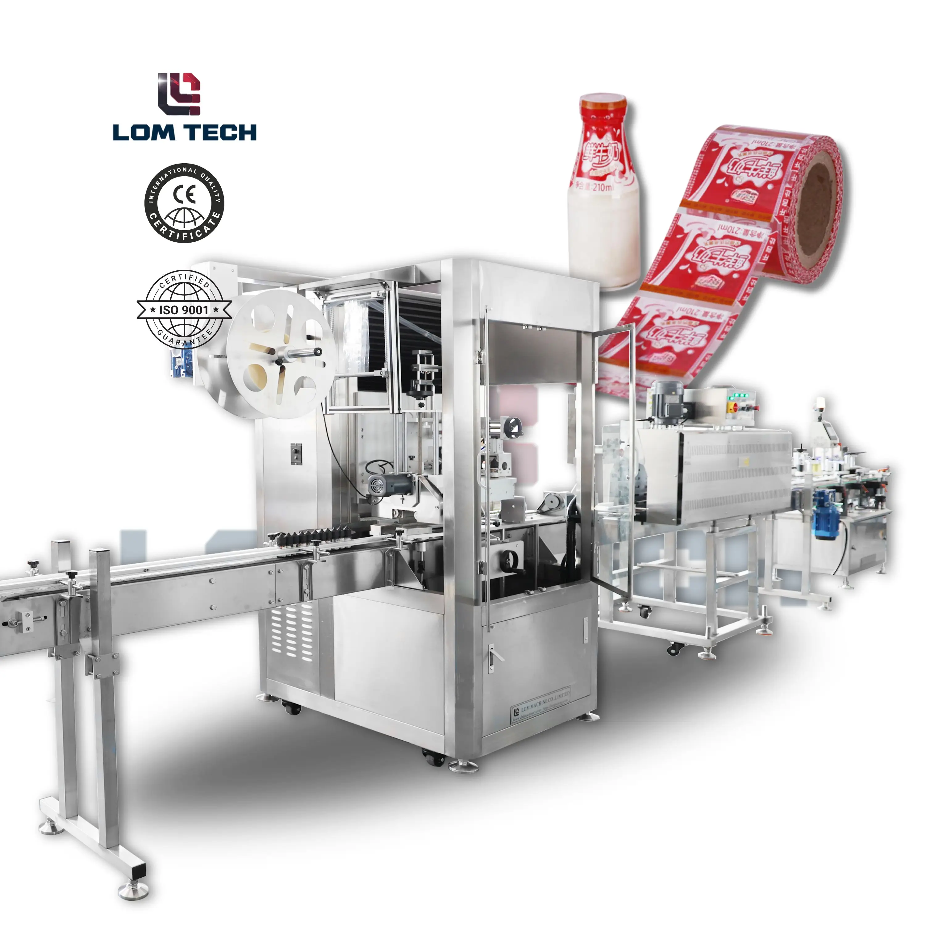 Lom Full-automatic Sleeve Labeling Machine With Heat Shrink For Plastic ...