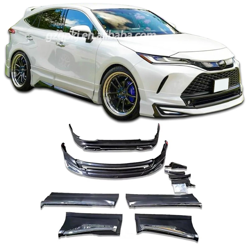 for Toyota Harrier body kit upgrade Modellista style body kit front lip side skirts rear ...
