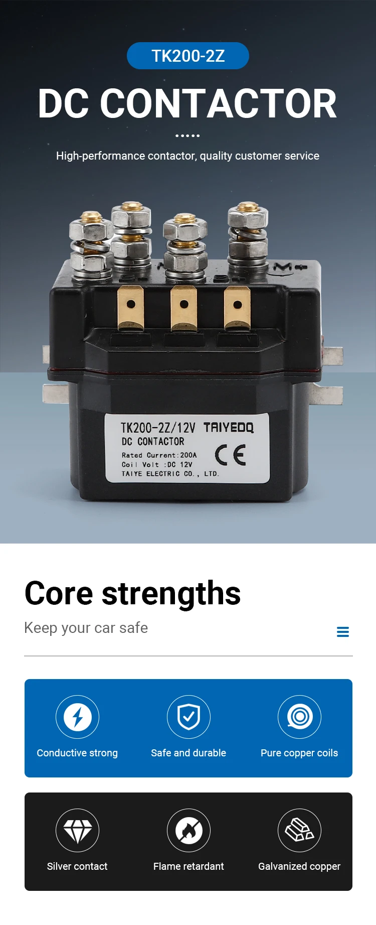 Dc Contactor Of Electric Winch Forward And Reverse Transfer Contactors ...