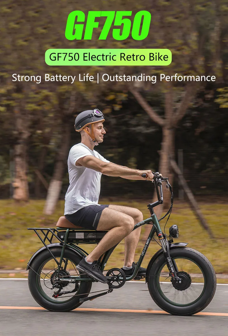 New Eu Uk Us Poland Warehouse Gogobest Gf750 1000w 2000w Dual Motor Bicicleta Electrica Retro ...