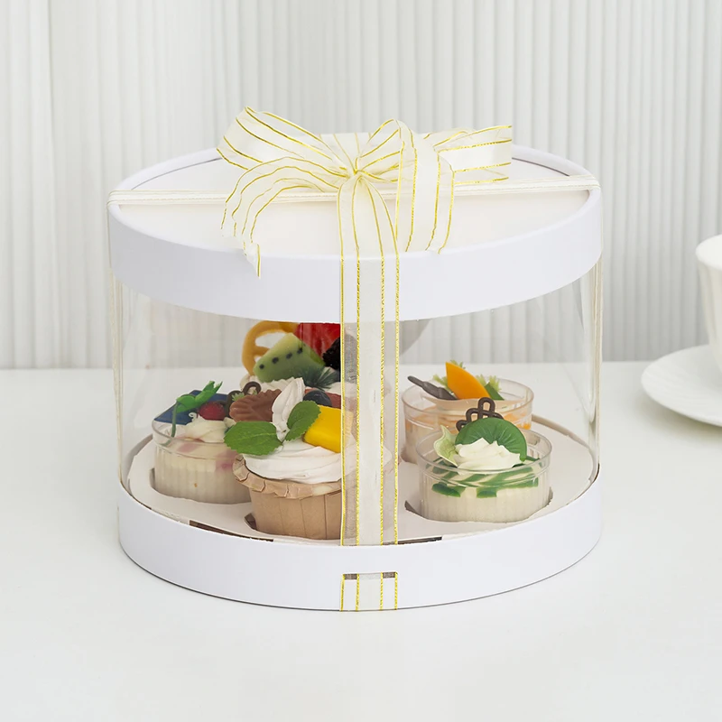 Factory Direct Sales Cupcake Cylindrical Transparent Round Cake Box ...