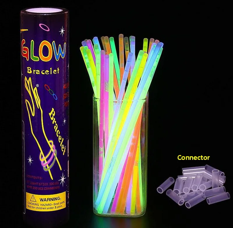 Fluo Baton Lumineux Mixed Party Pack Light Sticks With Connectors Party ...