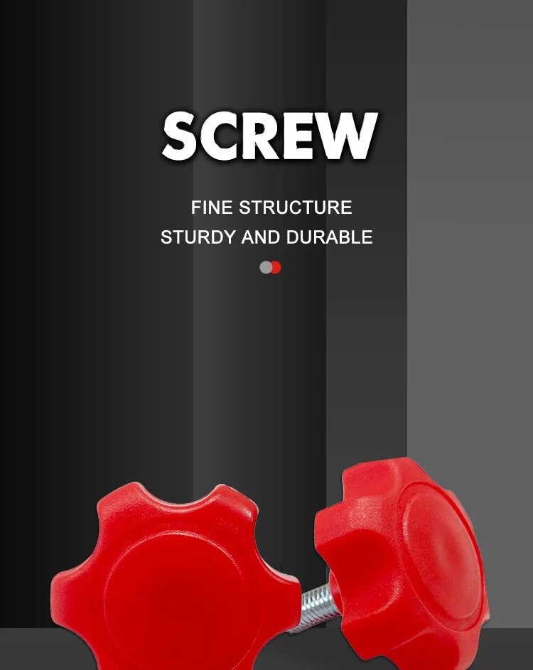 M4 M5 M6 M8 M10 Red White Black Plastic Head Six Star Decorative Handle ...