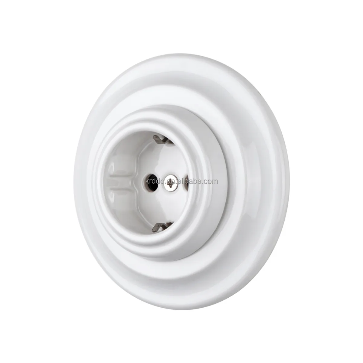 Recessed Ceramic Vintage Electrical German EU Plug Socket