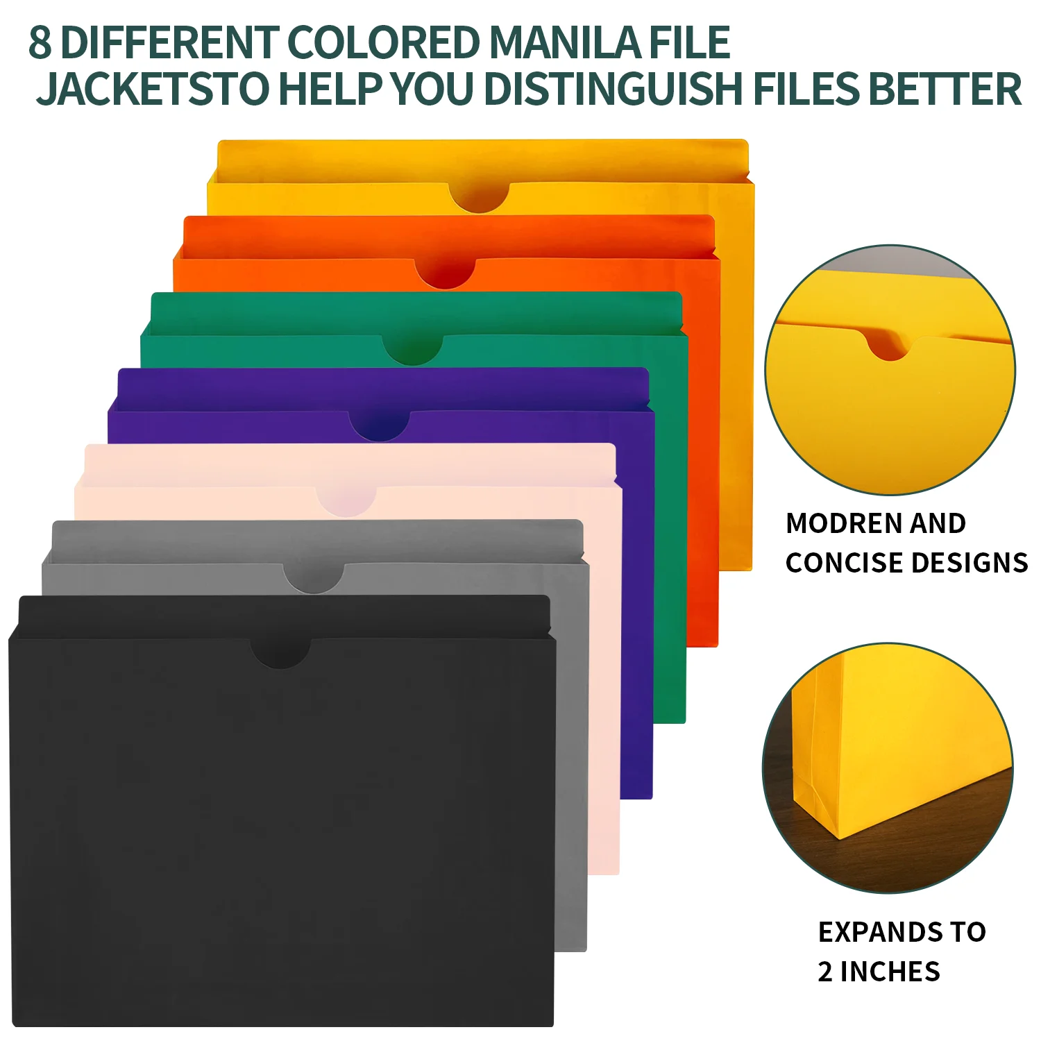 Amaon In Stock 2 Inch File Jackets Reinforced Straight Cut Tab Heavy ...