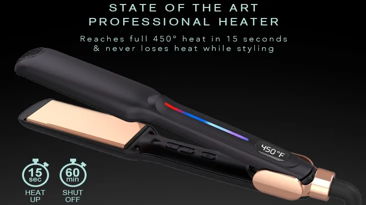 2023 New Infrared Ionic 450 Degrees 480f Mch Pink Professional Salon Hair Straightener Ceramic ...
