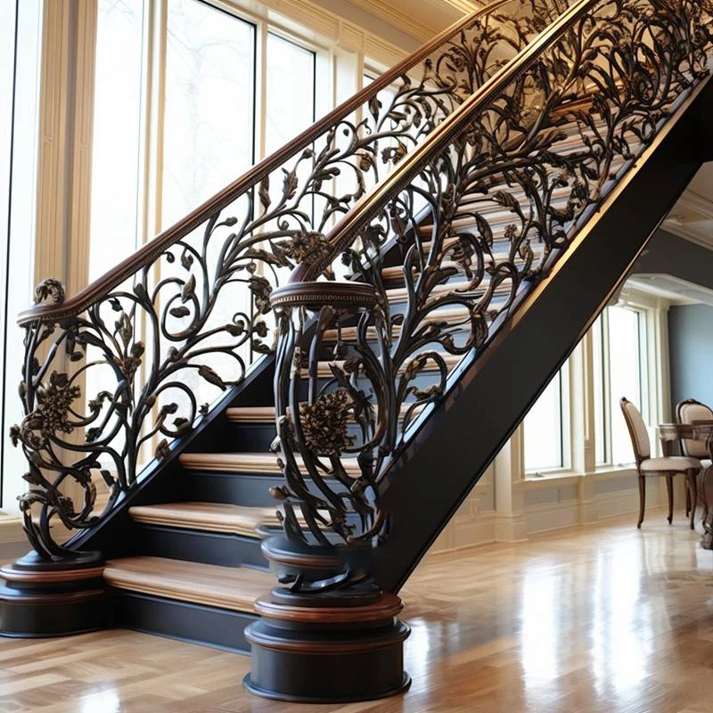 Luxury Indoor Royal Iron Staircase Handrail - Durable & Stylish