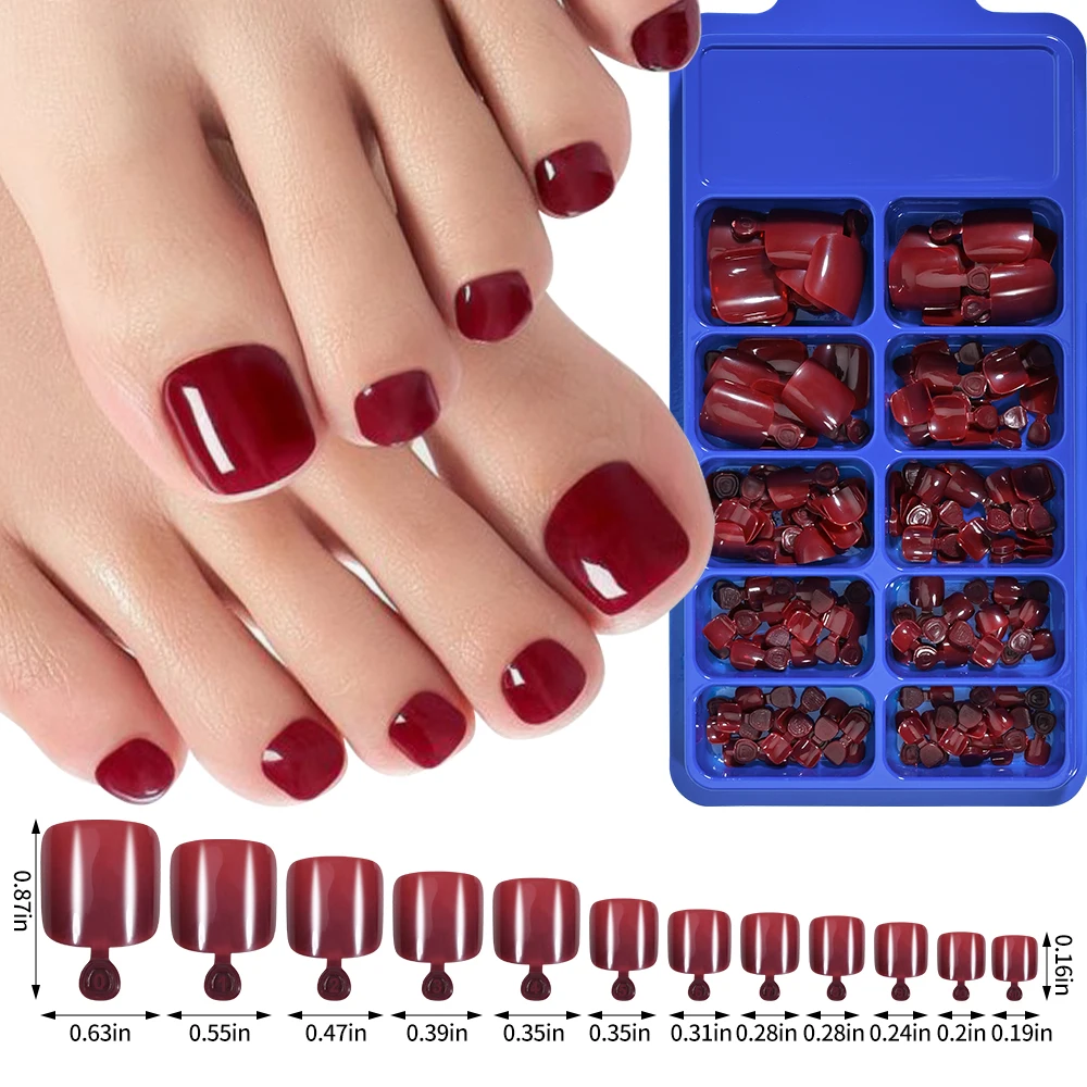 Alibaba.com: 100Pcs Shiny White Toe Nails, Artificial Fake Toenails ...
