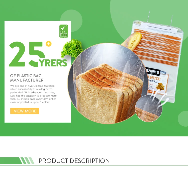 Customized Printed Plastic Bread Packaging Bag Bakery Bag Bread Plastic ...