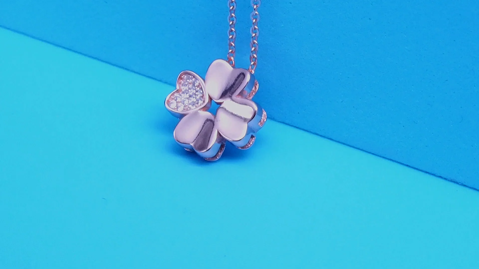 925 Sterling Silver Four Leaf Clover Chain Necklace Gold Plated - Buy ...