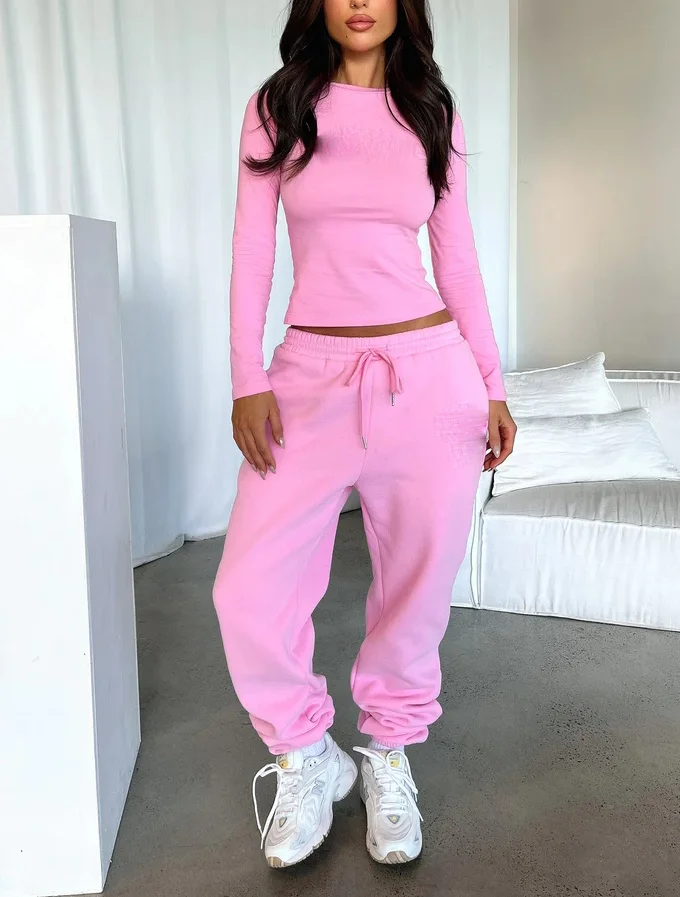 Hot Sell Custom Jogger Set Jogger Sets/lounge Wear Two Piece Set Women ...