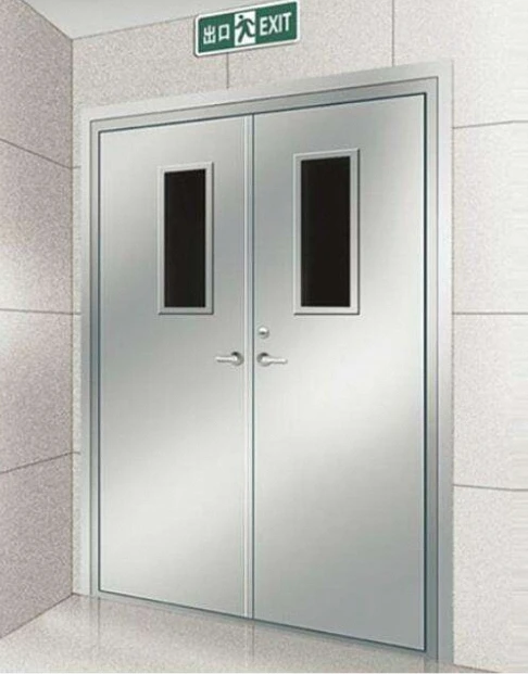 Fire Rated Steel Emergency Exit Door Modern Double Leaf Safety ...