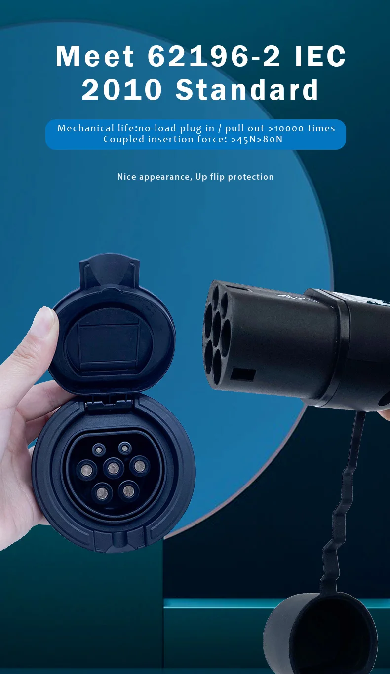 Type 2 Iec 62196-2 Female Socket 16a 11kw 32a 22kw For Ev Charging ...