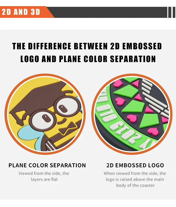 Wholesale Personalized Soft PVC Rubber Water Absorbent Coasters