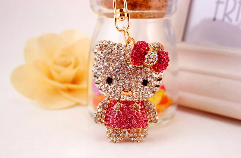 Hello Kitty Hey Chain Bag Pendant Cute Bunny Crystal Rhinestone ...