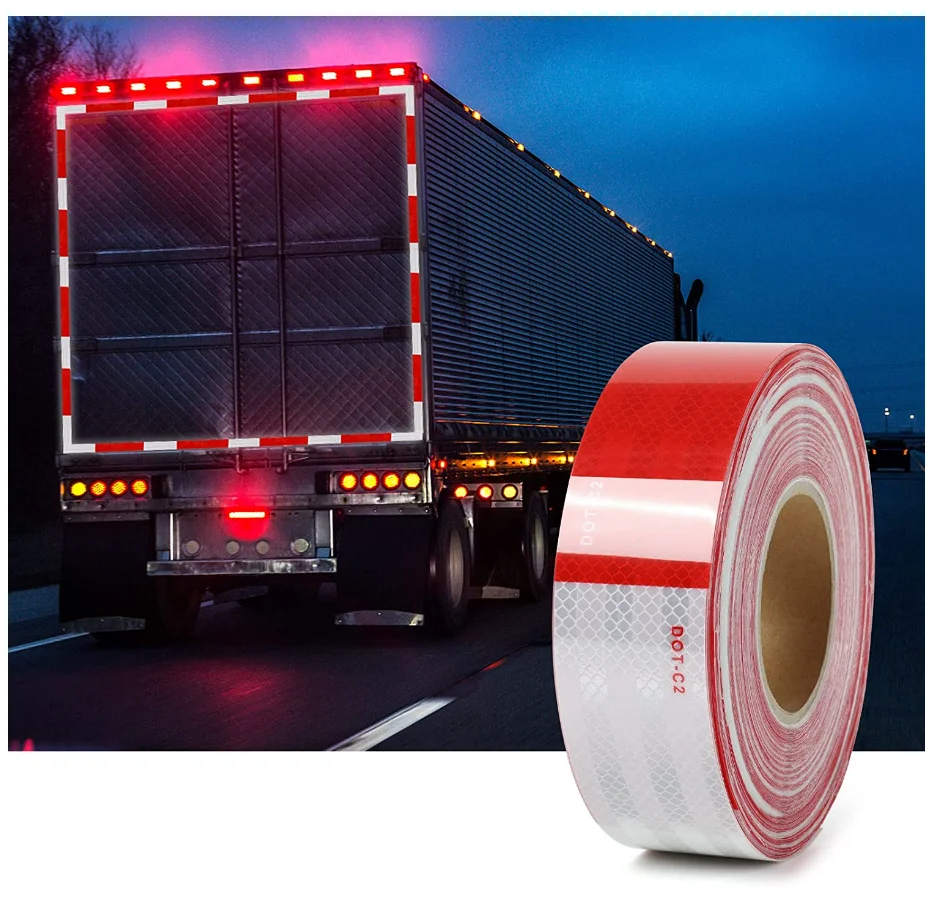 High Intensity Red White Reflector Sticker,Self Adhesive Safety Retro ...