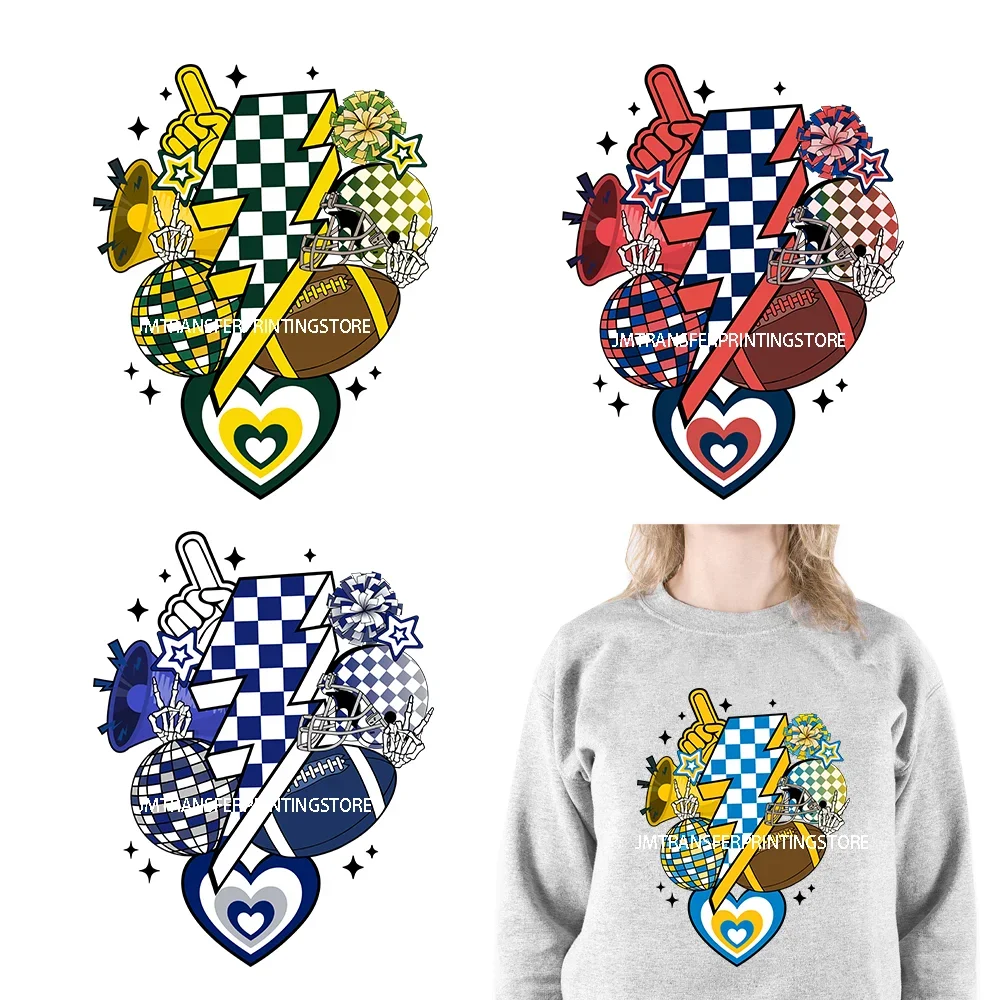 Football Team Game Day Sport Designs Lightning Bolt Football Cheer Love ...