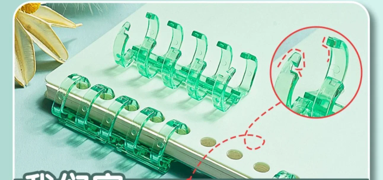 Custom 5 Hole Plastic Lock Clip Binding Ring Binder