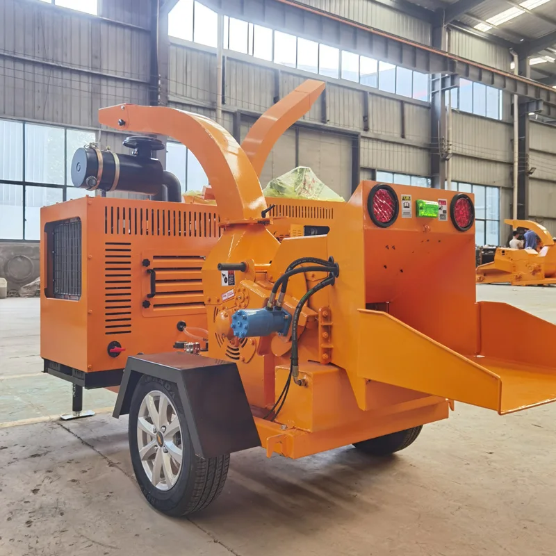 Hydraulic Feed Mobile Tree Branch Chipper Diesel Wood Chipper Machine ...