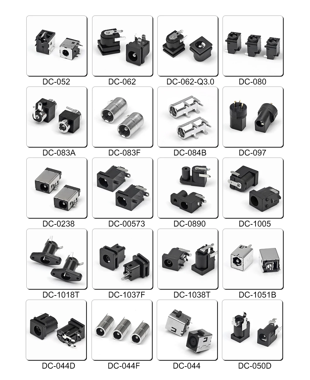 Dc022b Power Socket 2.0/2.5 Vertical Threaded Round Straight Plug Two ...
