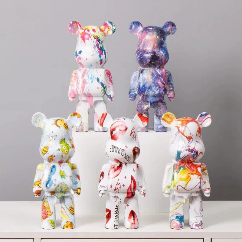 Wholesale Custom Resin Art Painting Fluid Pouring Bear Statue - Buy ...