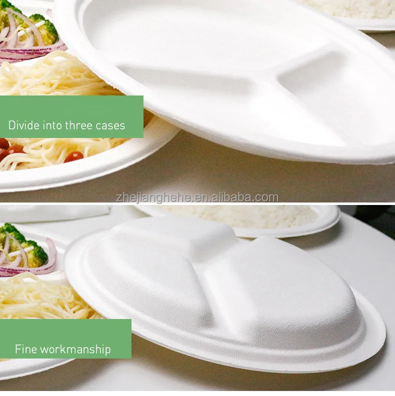 Bagasse Paper Plate Biodegradable Sugarcane Bagasse Plates 9inch 3 ...