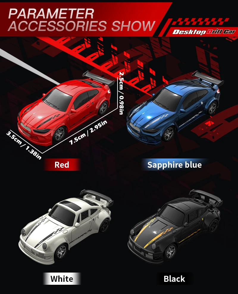 KFPLAN KF20 Mini RC Drift Car - 1:64 Scale, 2.4G Remote Control, High ...