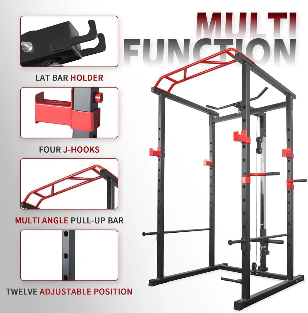 Multifunctional Home Gym Equipment Power Rack Pull up Bar Pulley Cable ...