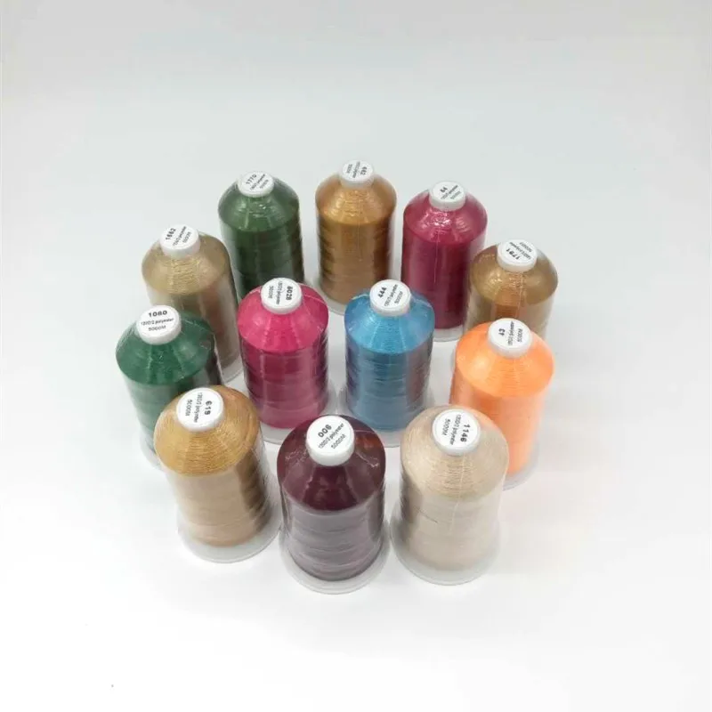 Super Quality 100% Polyester 120D/2 5000meters Machine Embroidery ...