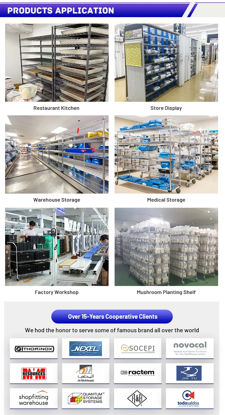 High Quality 6 Tiers Metal Zinc Chrome Plated Wire Shelf