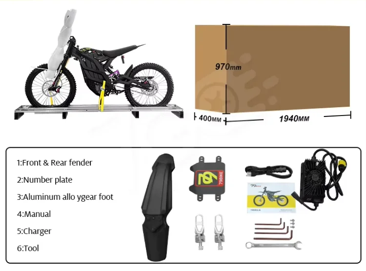 79 Bike Falcon Pro - 8500W Electric Dirt Bike with 85km/h Speed, Full ...