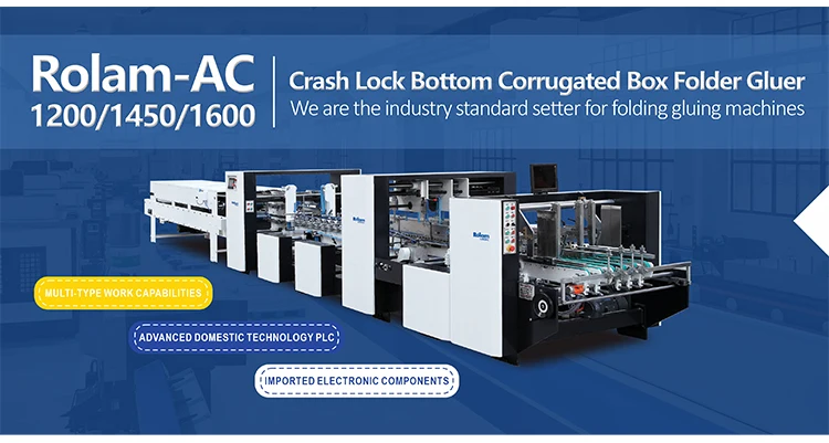 Corrugated Cardboard Packer Folder Gluer Rolam 1200/1450 Zh1200g Crash ...