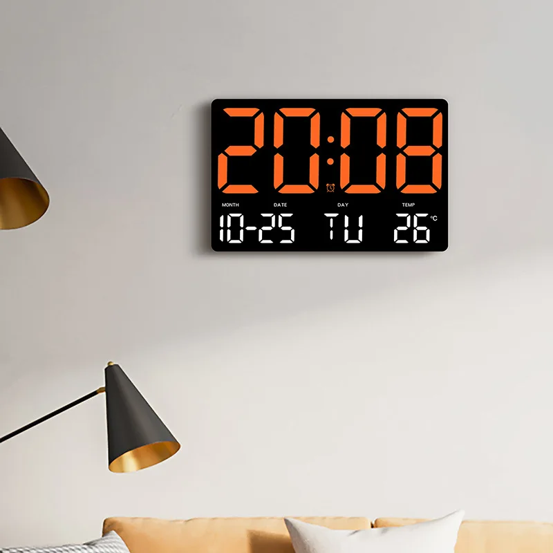 YIDA TIME Large Digital Wall Clock with Big LED Screen Display ...