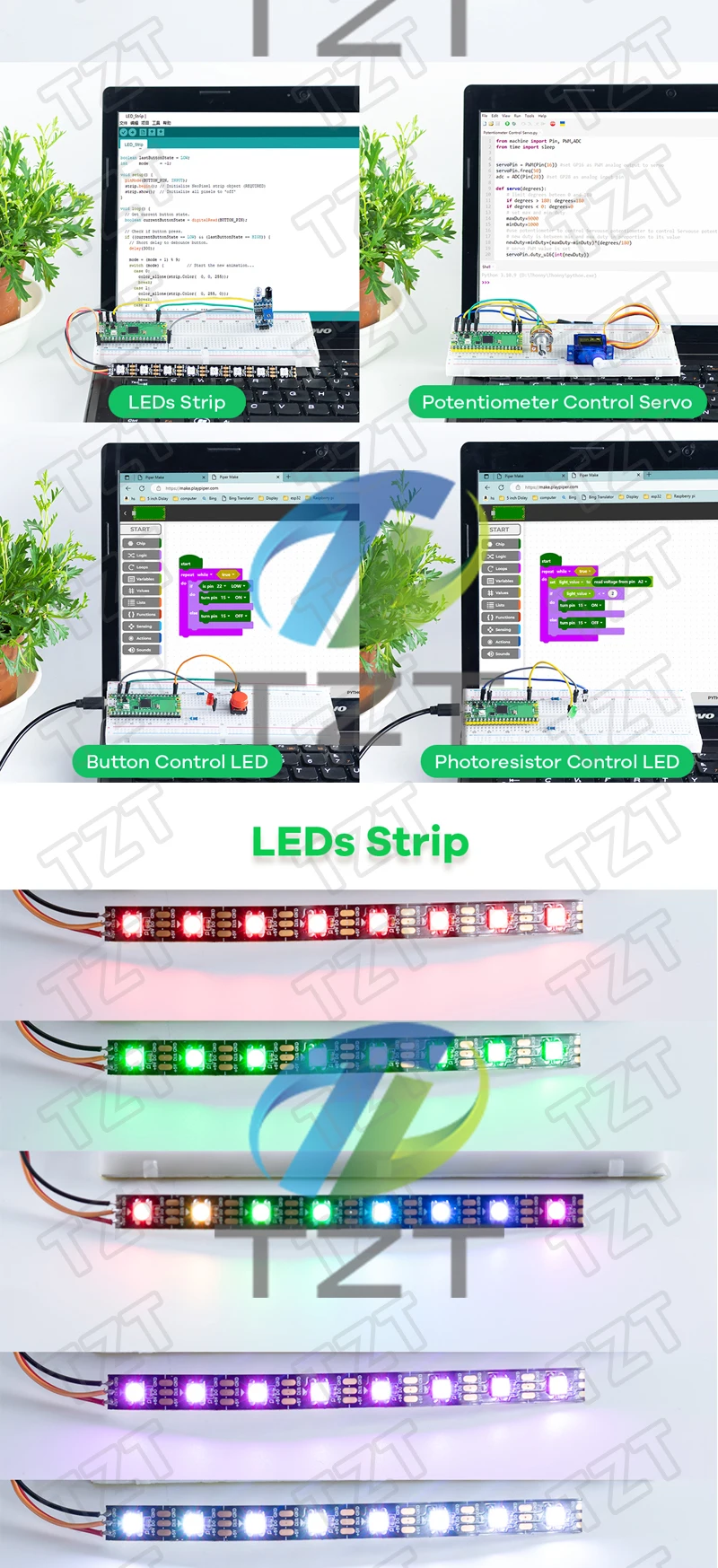 Tzt Starter Kit For Raspberry Pi Pico Development Board Breadboard Lcd Module Python Programming ...