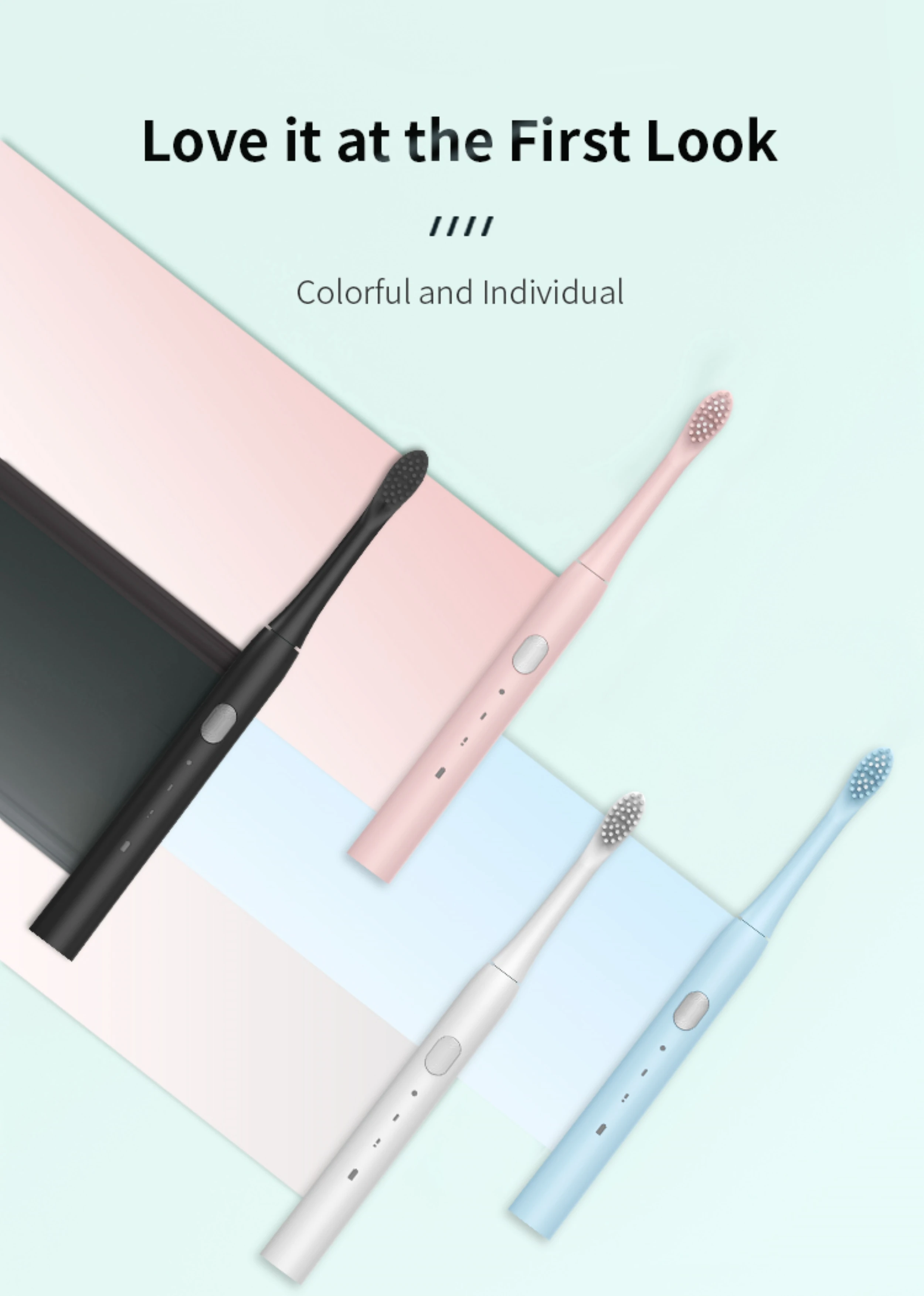 Custom Sonic Electric Toothbrush With Charcoal Bristles Round Double ...