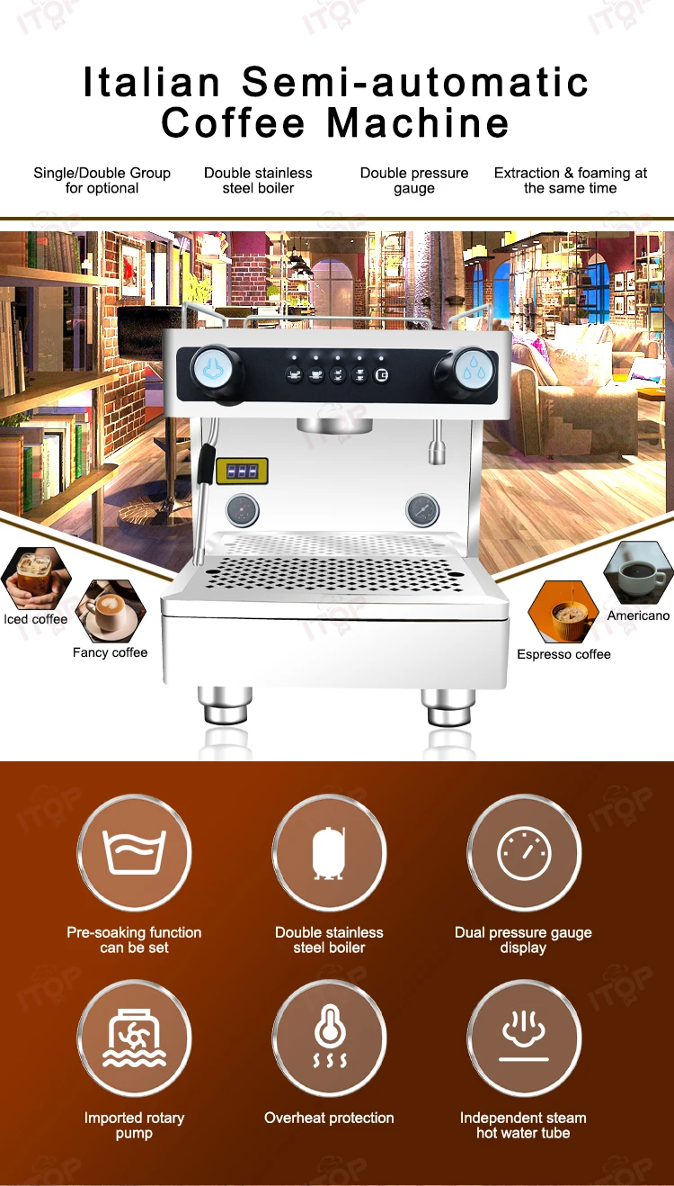 Wholesale Commercial Espresso Italian Semi-automatic Coffee Maker ...