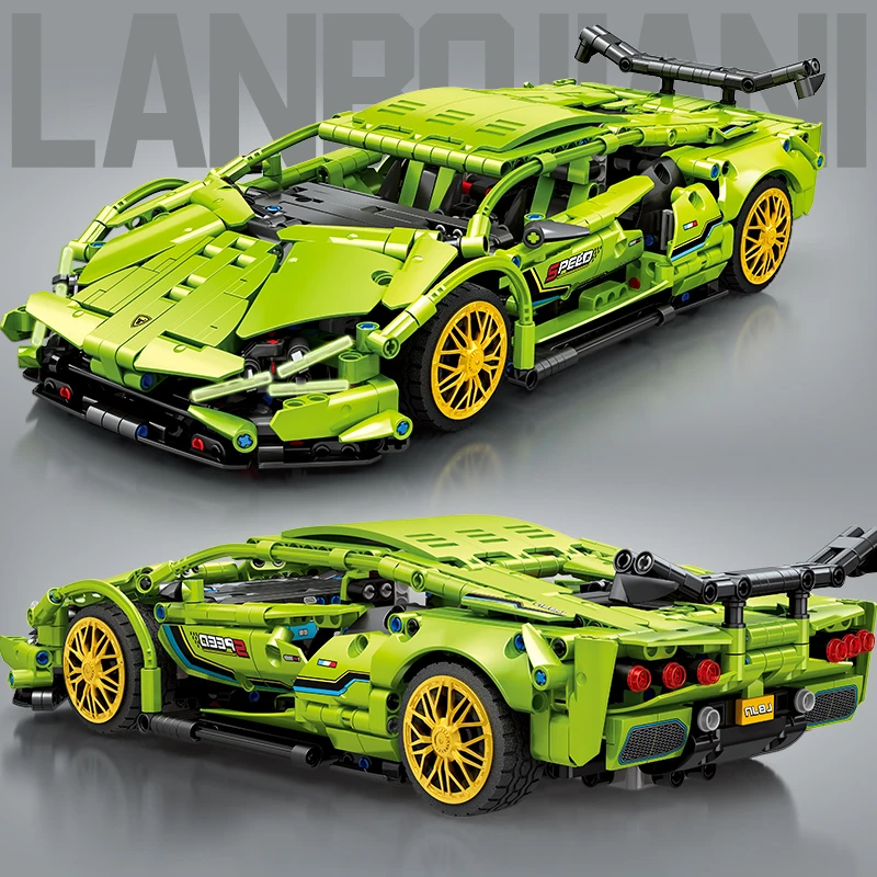 Scale 1:14 Lamborghinied Super Speed Racing Car Model Building Blocks ...