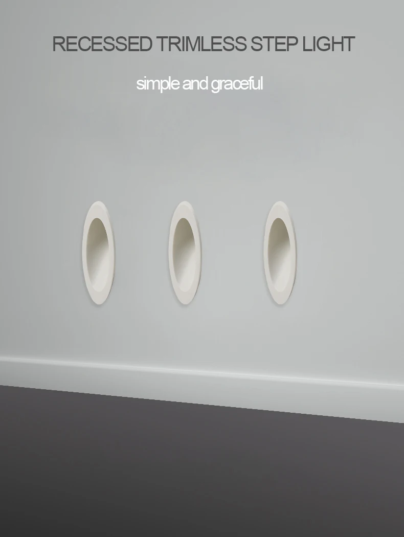 Modern Recessed Staircase Trimless Step Foot Light for Home