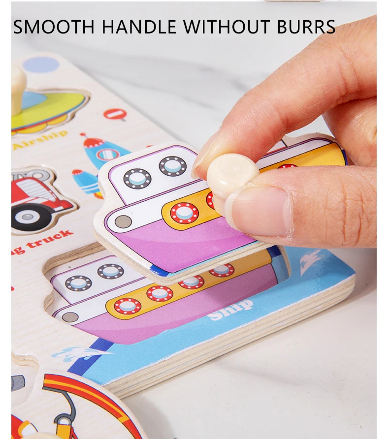 2024 Wooden Hand Grab 3D Matching Board Alphabet Learning Peg Knob Hand ...