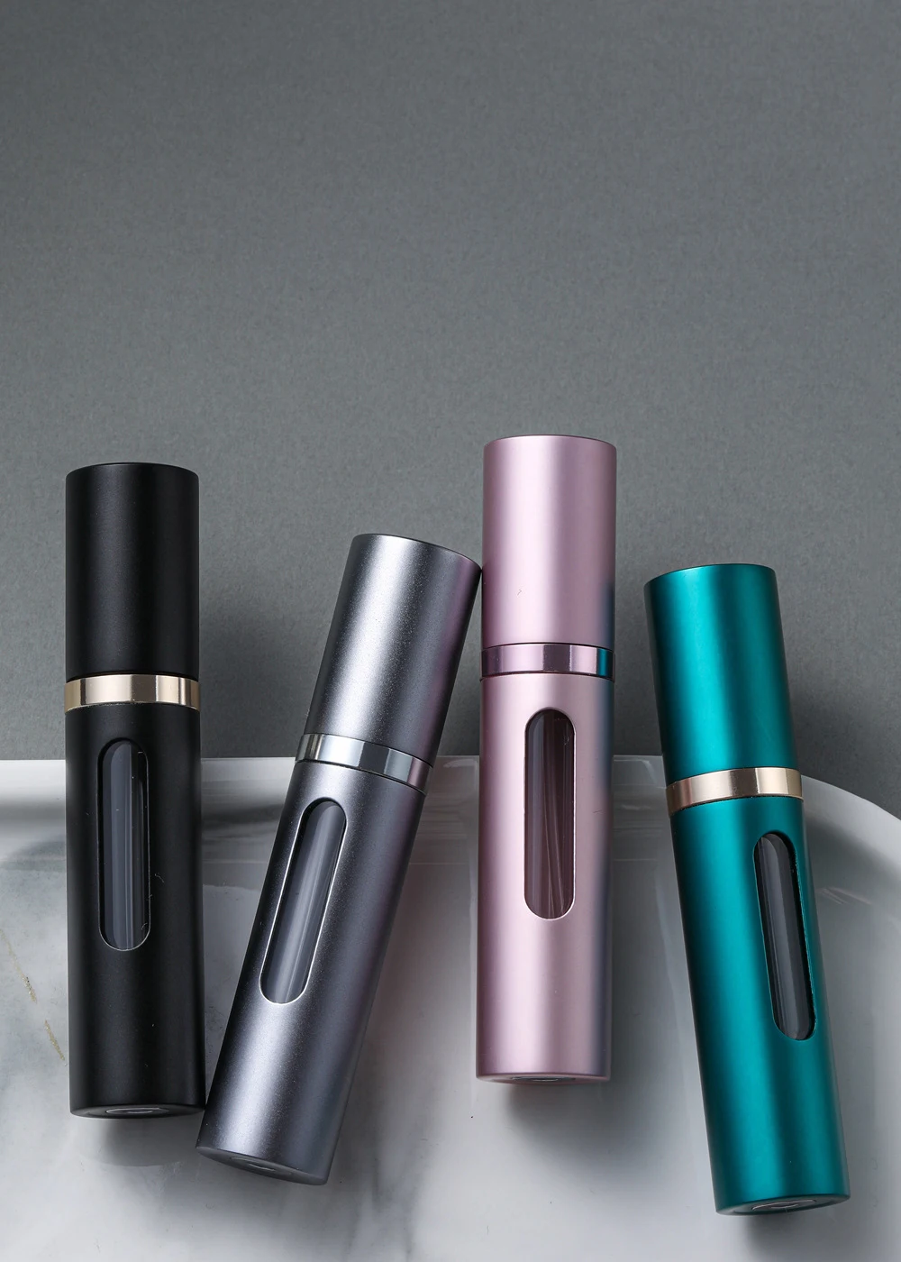 Factory Portable 5 10ml Bottom Refillable Twist Up Aluminum Round ...