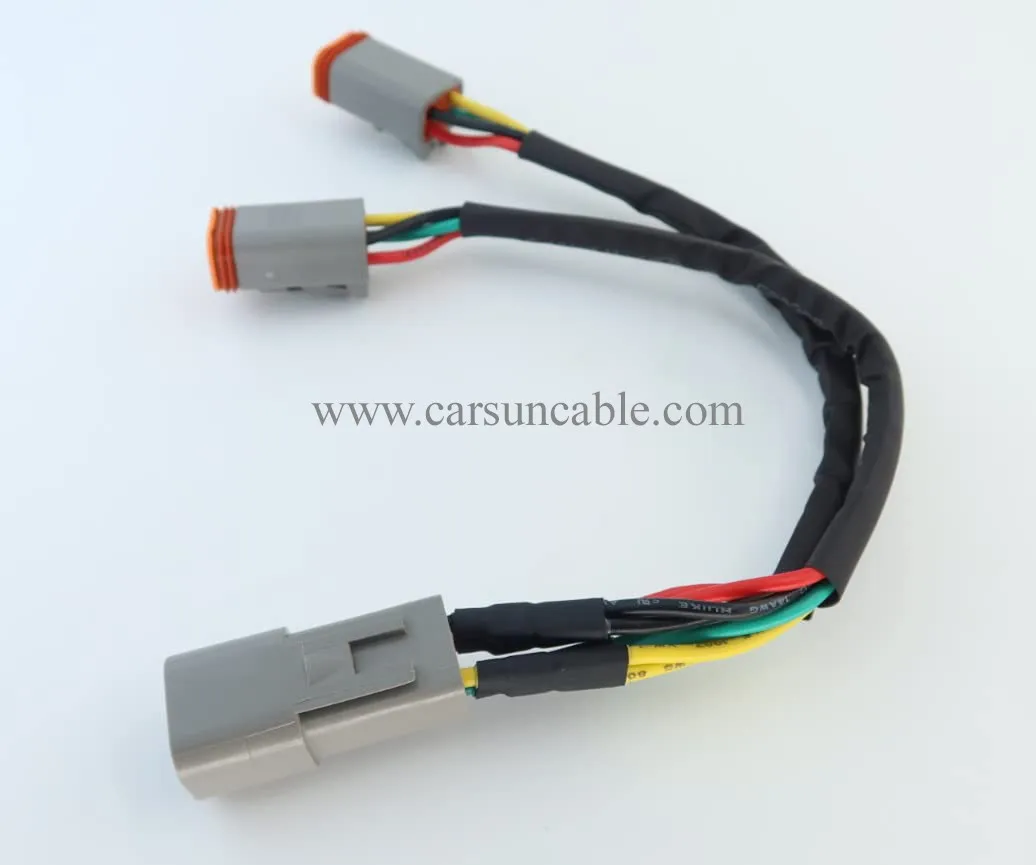 Dt 4 Way Connector Plug Splitter Wire Harness 1 Male To 2 Female Dt 4 ...